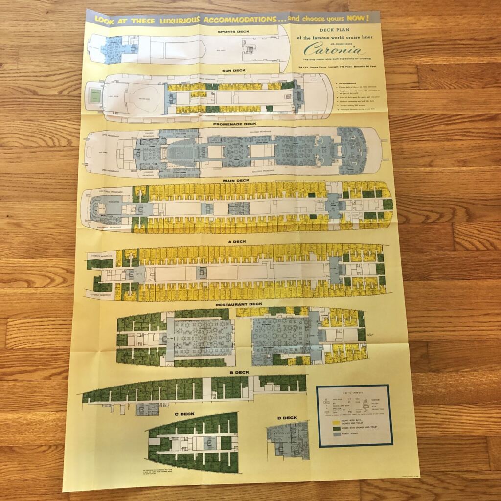 RMS Caronia deck plan 2 - Luxury Liner Row